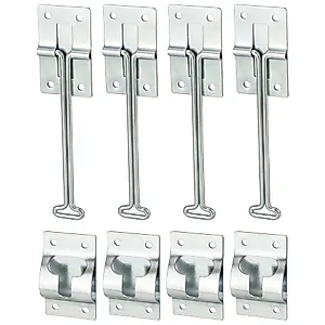 QWORK 4 Pcs 6" All Metal T-Style Door Holder Entry Door Catches for RV Trailer Camper Exterior Door Hold Hook Screws