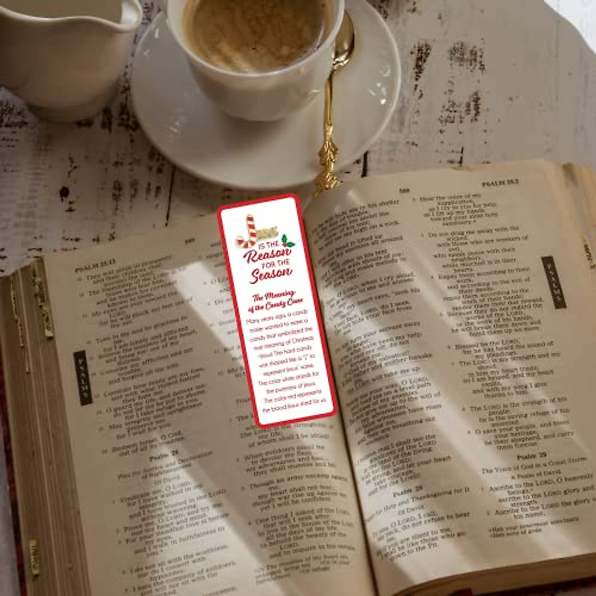 Jesus is The Reason for The Season Christian Pin and Bookmark for Christmas Time Gifts, and Stocking Stuffers for Book Lovers, 6 Inches Tall