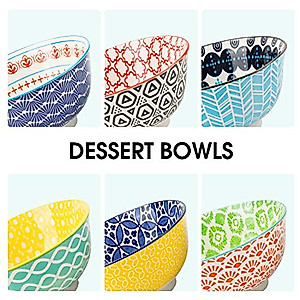 DeeCoo 6 Pack 24 oz Premium Porcelain Bowls Set, Cereal Bowls, Ceramic Bowls for Soup, Salad, Pasta, Rice, Large Capacity Ramen Bowls, Heat and Cold Resistant, Microwave and Dishwasher Safe Bowls