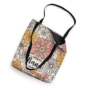 Cute Personalized Nana Retro Floral Flowers Peach Soft Pink Tote Bag