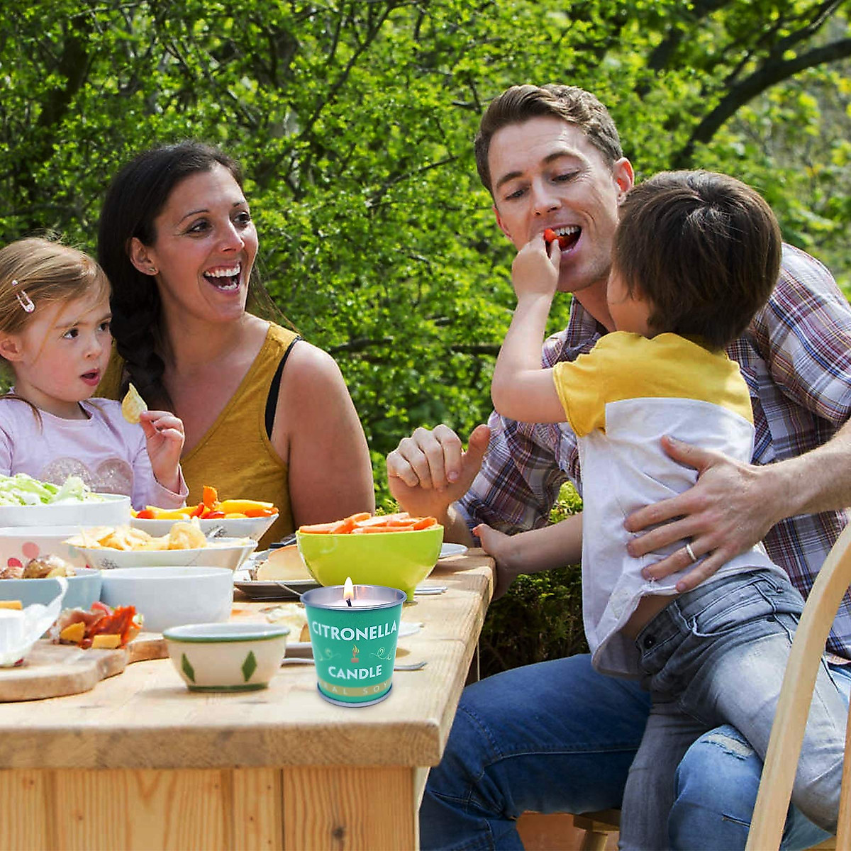 UNICY Pack Citronella Candles Outdoor Indoor, 8.0Oz Natural Soy Wax Off Candles for Caming Home Patio Summer Gift Clear Jar