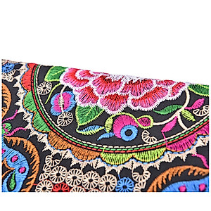 Onlineb2c Womens Wallet Clutch Chinese Embroidered Canvas Wallet (Peony & Butterfly)