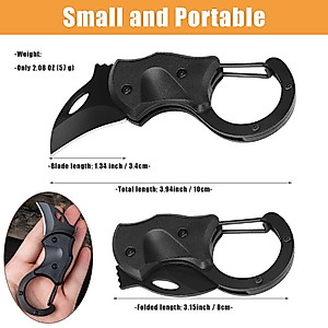 Kreomitxt Small Folding Pocket Knife for Men, EDC Knife with Carabiner Design and Stainless Steel Blade, Mini Knives Gadgets Box Cutter for Everyday Carry, Gift for Men (1)