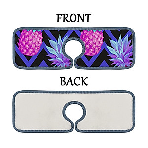 Kitchen Faucet Absorbent Mat 2 Pieces Colorful Tropical Pineapples Faucet Sink Splash Guard Bathroom Counter and RV,Faucet Counter Sink Water Stains Preventer