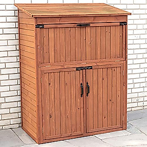 Leisure Season SCT1753 Storage Cabinet with Drop Table - Brown - Large Outdoor and Indoor Vertical Cabinets for Gardening, Garage - Tool Organizer with Compartments and Shelves for Garden, Backyard