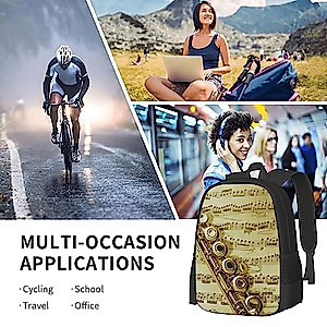 BAFAFA Flute Music Printed Large Backpack Travel Bag Business Work Daypack Laptop Backpacks