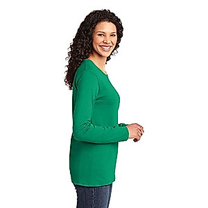 Port & Company Ladies Long Sleeve Core Cotton Tee XL Kelly