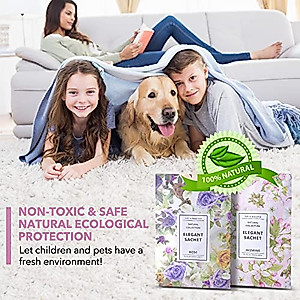 Telanshare 4 Packs(Rose+Jasmine) Mite/Moth Repellent Bag for Drawer & Closet, Natural Sachet Bag, 90 Days Extended Protection