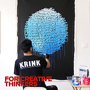 Krink K-60 Black Paint Marker - Vibrant and Opaque Fine Art Graffiti Markers for Canvas Metal Glass Paper and More - Alcohol-Based Permanent Graffiti Mop Krink Paint Marker for Lasting Tags