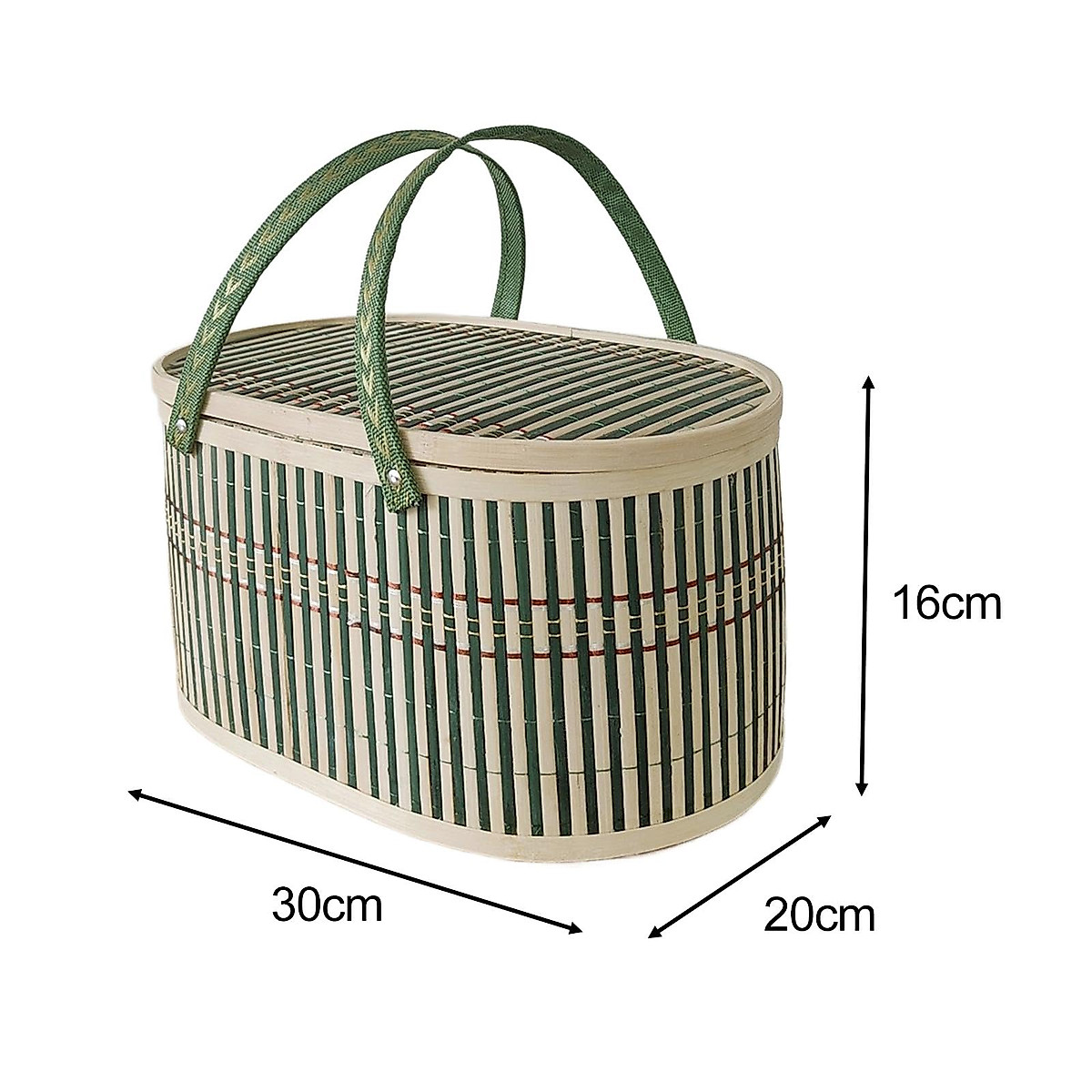 Handcrafted Bamboo Storage Basket with Cover for Organizing and Gifting, Solid Lid
