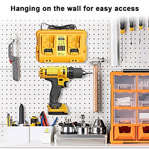 Lenoya Upgraded 20v 2Packs Replacement for Dewalt 20V Max Battery 7000mAh and DCB102 Charger Comaptible with Dewalt DCD DCF DCG Series Cordless Power Tools and 12V/20V Battery Charger Orange