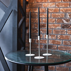 SONEDLY 12 inch Taper Candle 12 Pack - Long Burning Dripless and Smokeless Candles Unscented - Ideal as Halloween Candles and Witchcraft Candles - 10-Hour Burning Coal Black Candlesticks