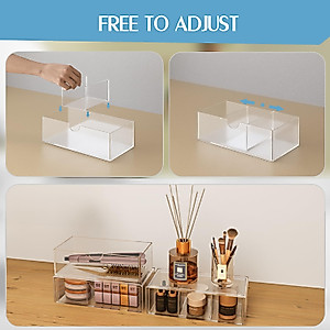 EAROND 3-Tier Medicine Cabinet Drawer Organizer Shelves,Divided and Stackable Storage Bins Trays with 2 Drawers for Bathroom Mirror Cabinet, Wall Cabinet, Vanity, Countertop-Clear