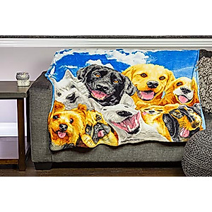 Dogs Selfie Super Soft Plush Fleece Throw Blanket & Puppy Collage Super Soft 50" x 60" Plush Fleece Throw Blanket by Jenny Newland