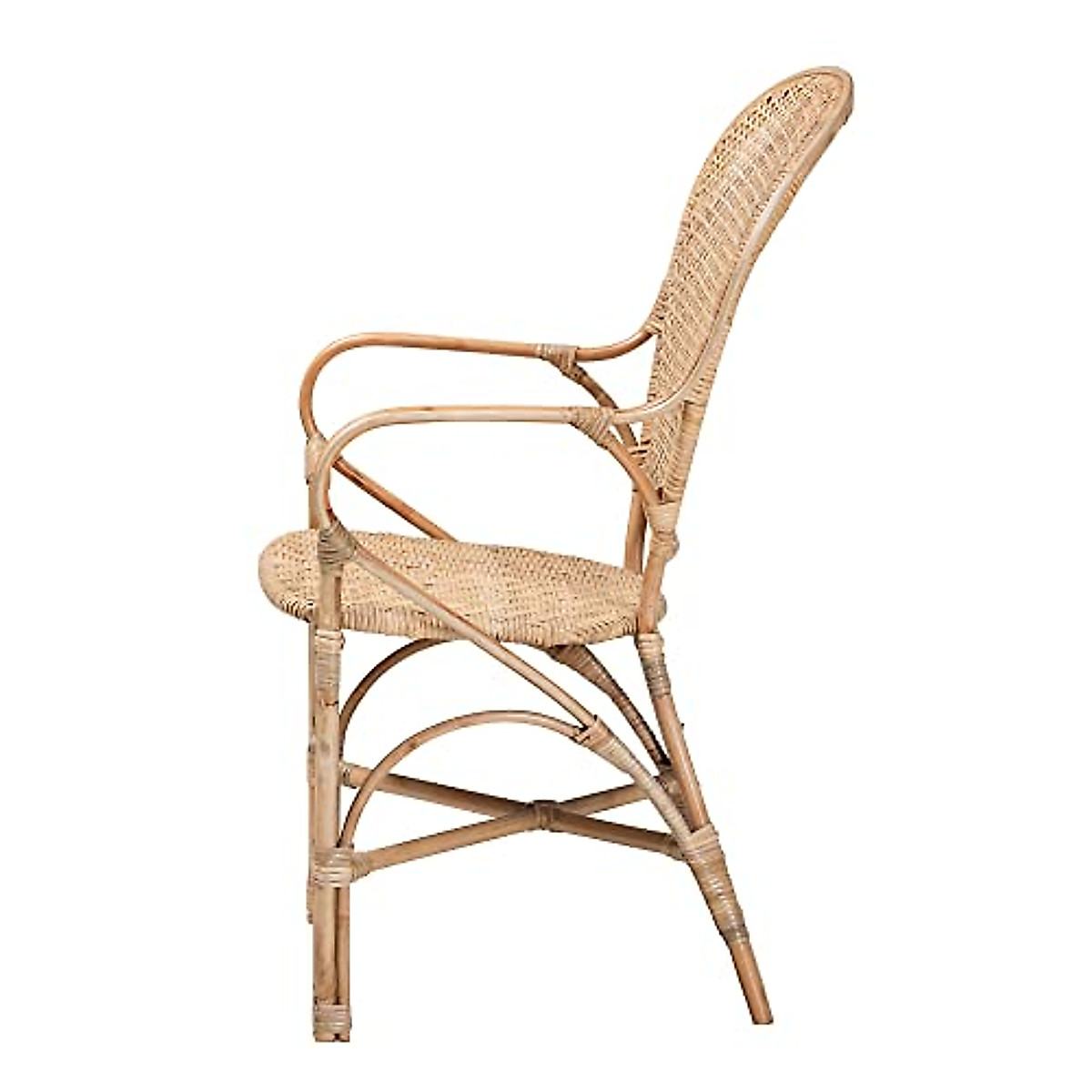 Baxton Studio Lalaine Dining Chair, One Size, Natural Brown