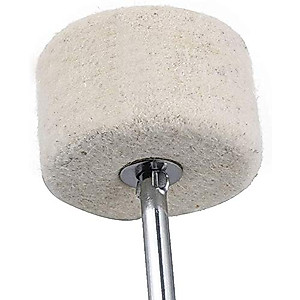 Jiayouy White Felt Bass Drum Beater Kick Drum Foot Pedal Beater Percussion Instrument Accessory Part Stainless Steel Shaft