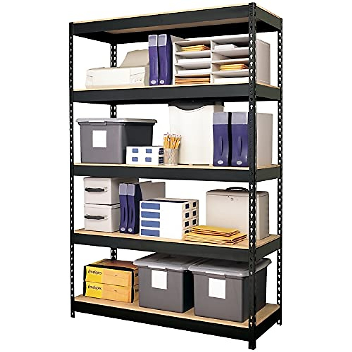 Iron Horse 3800 Riveted Steel Shelving 5-Shelf 18Dx48Wx72H Black
