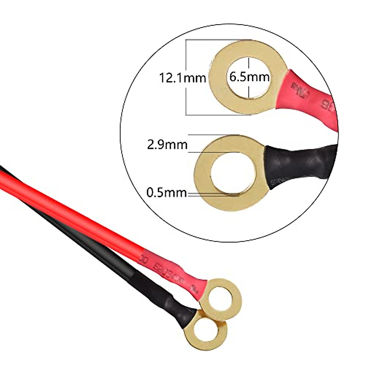 PNGKNYOCN 12V Car Refrigerator DC Power Cable，16AWG O Ring Terminal to Portable Car Coole Lead Cable Built in 15A Fuse for Portable Car Refrigerator Fridge（3M/10FT）