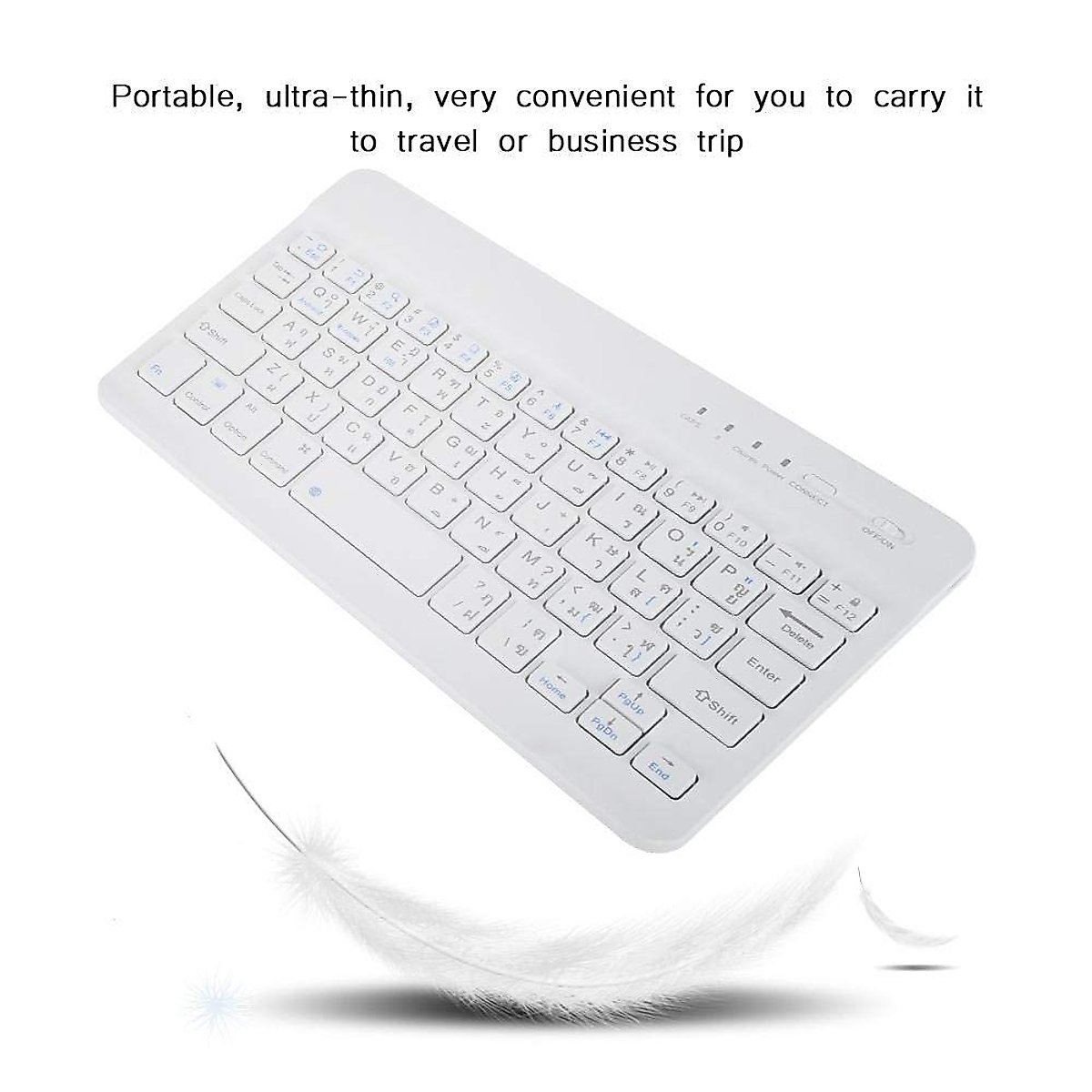 Thai Language Ultra Slim Bluetooth Keyboard Suitable for Android/iOS/Windows Systems.
