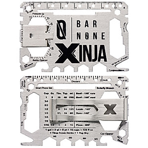 50 in 1 Credit Card Multitool Wallet Multi Tool Money Clip Clips Xtreme Ninja EDC Gerber Leatherman Knives Utility Knife Slim Wallets Minimalist Survival Everyday Carry | BAR NONE Xinja, Stainless