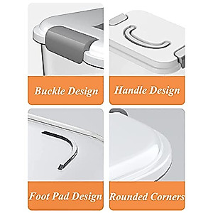 ZHENFAN 5.5 Quart Clear Storage Latch Box/Bin with Lids, 5 Liter Plastic Organize Bins with Handle, 6-Pack