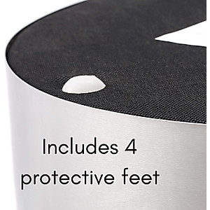 BIRDROCK HOME Round Grey Velvet Ottoman Foot Stool – Soft Compact Padded Vanity Stool - Great for The Living Room, Bedroom and Kids Room - Small Furniture (Grey)