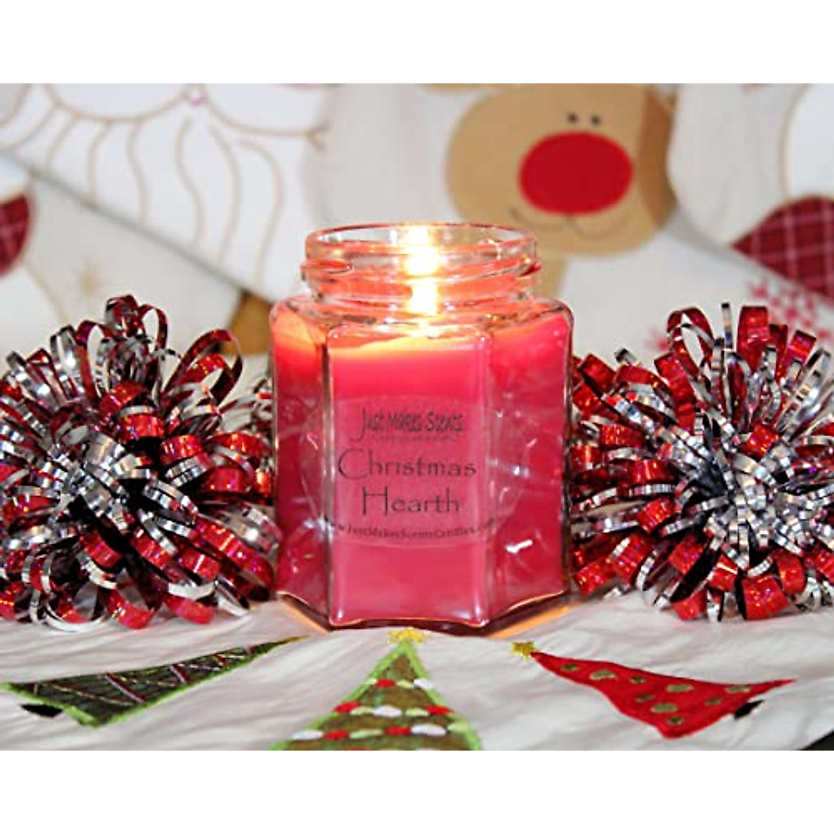 Christmas Hearth Scented Blended Soy Candle | Spice, Wood & Fireplace Aroma | Hand Poured in USA by Just Makes Scents