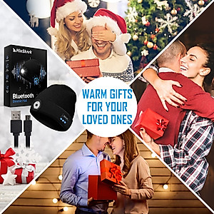 Gifts for Men, Stocking Stuffers for Men, LED Bluetooth Beanie Hat, for Men, Mens Gifts for Dad, Husband, Boyfriend, Grandpa, Cool Gadgets for Him, White Elephant Gifts for Adults