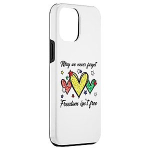 iPhone 13 Pro Max Cute Afroamerican Flag Hearts Never Forget Freedom Isnt Free Case