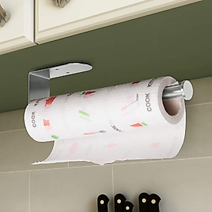 Paper Towel Holder Under Cabinet, OBODING, Self Adhesive or Drilling, Paper Towel Holder Wall Mount, 304 Stainless Steel Towel Rack for Kitchen Organization and Storage (12.05 inches)