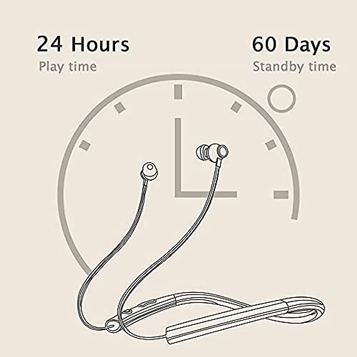 ESSONIO Bluetooth Headphones Wireless Earbuds Neckband with mic Noise Cancelling Wireless Headset 400 Hours Standby timefor Sports (Red)