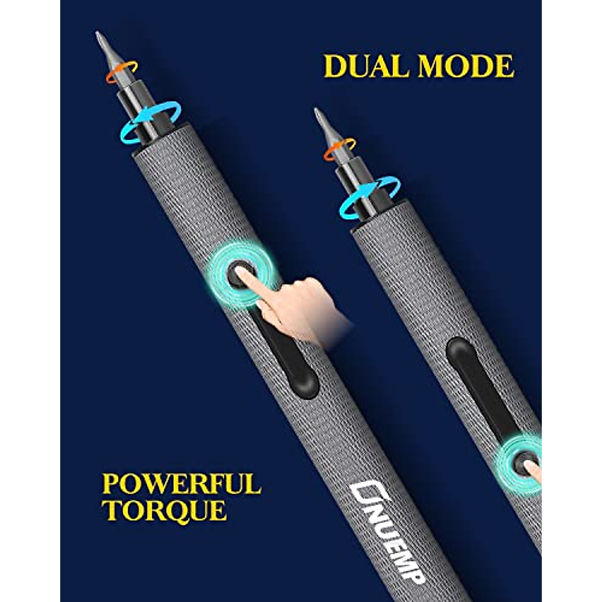 ONUEMP Mini Electric Precision Screwdriver Cordless, Anti-Slip Rechargeable Power Screwdrivers Set, with 55 Precision Bits, 3 LED Light, Magnetic Pad, Repair Tool Set for Phone Laptop Watch Computer