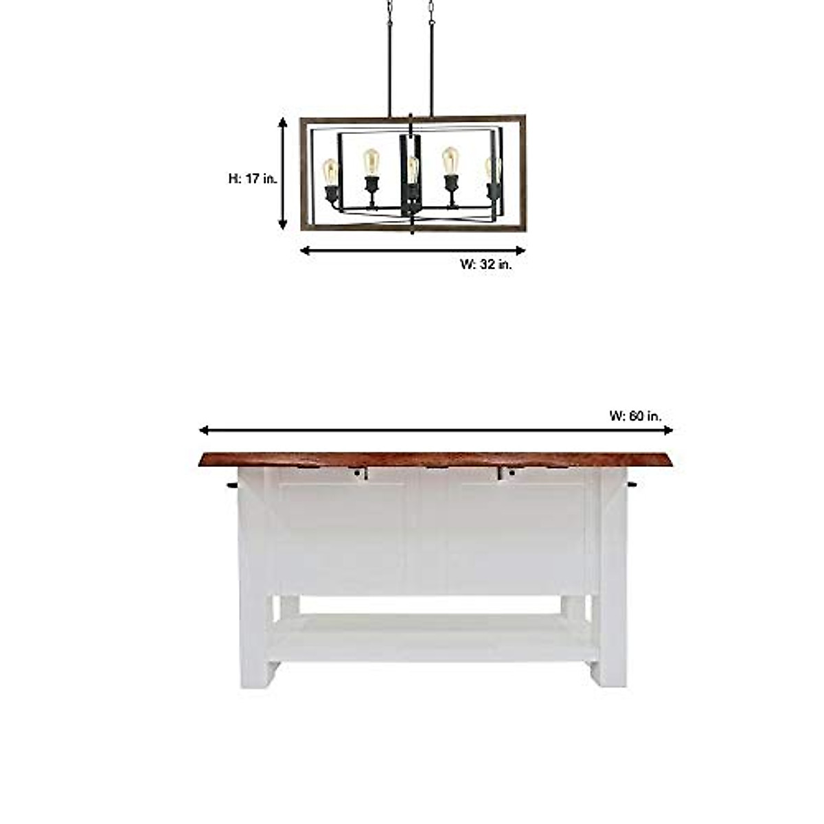 Home Decorators Collection Palermo Grove Collection 5-Light Black Gilded Iron Linear Chandelier