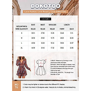 Dokotoo Womens Ladies Casual Summer Birthday Spring Ruffle Elegant Floral Long Sleeve Tie Knot V Neck Cute Chiffon Boho Beach Tunic Swing A Line Mini Short Skater Dresses for Women 2023 Green Large