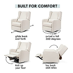 Carter's by DaVinci Arlo Recliner and Swivel Glider, Water Repellent & Stain Resistant, Greenguard Gold & CertiPUR-US Certified, Performance Cream Linen