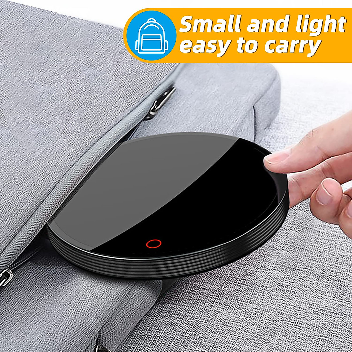 Baobaishaoze Electric Coffee Cup Warm Desk, Smart Heated tea beverage Milk Cocoa Water Soup, Touch Sensing ON / OFF, warming plate Office Home Desk Use{Black}, 4.72X4.72X0.51 (KFPY08)