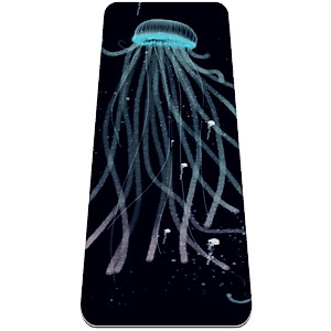 Dragon Sword Elegant Ghost Purple Jellyfish Premium Thick Yoga Mat Eco Friendly Rubber Health&Fitness Non Slip Mat for All Types of Exercise Yoga and Pilates (72" x 24" x 6mm)