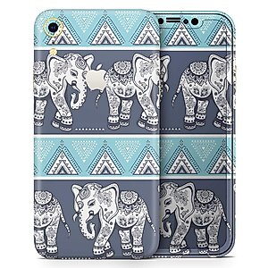 Design Skinz Walking Sacred Elephant Pattern Protective Vinyl Decal Wrap Skin Cover Compatible with The Apple iPhone XR (Screen Trim & Back Glass Skin)
