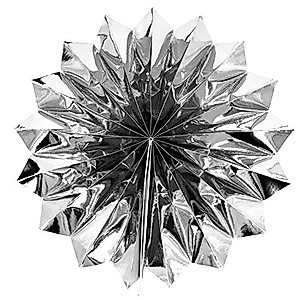 AKIO CRAFT Silver Wedding Party Hanging Paper Fans Decorations Bachelorette Bridal Shower Party Ceiling Hangings Baby Shower Birthday Nursery Party Decorations, 8pc