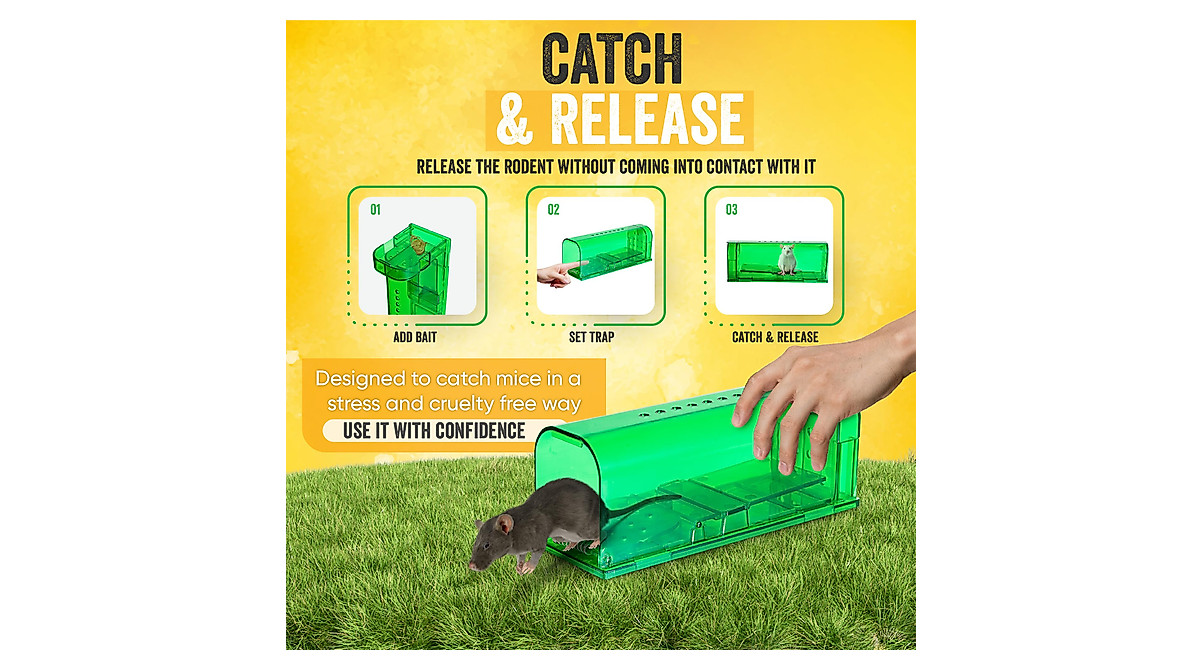 Humane Mouse Trap - Easy Set, Reusable & Safe