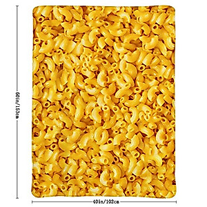 Macaroni and Cheese Couch Blanket,Fleece Throw Blanket Super Soft Warm Therma Plush Bed Couch Living Room