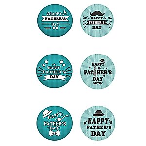 Happy Father's Day Stickers 1.5 Inch Envelope Seals Labels for Dad Birthday Party Favors Gift Card Cookie Dessert Cupcake Decoration Gift Bags Packaging 500pcs 6 Kinds of Design
