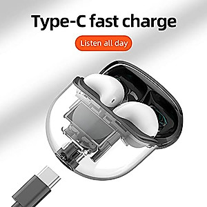 Betreasure Active Noise Cancelling Wireless Earbuds, in-Ear Headphones, IPX5 Waterproof Bluetooth 5.0 Stereo Earphones, with Charging Box Sports Headset for Smart Phones (White)