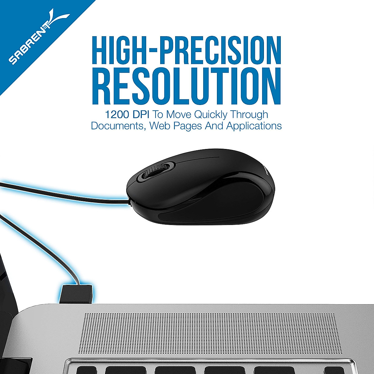 Sabrent Multi-Port iMac Hub + Mini Travel USB Optical Mouse with Retractable Cable