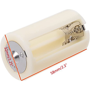GFORTUN 5PCS 3x1.5V AA to D Size Parallel Battery Convertor Adapter Holder Connection Off White Cylinder Battery Storage Case for Flashlight