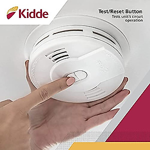 Kidde Smoke Detector, 10-Year Battery, LED Indicators, Replacement Alert, Test-Reset Button, 2 Pack