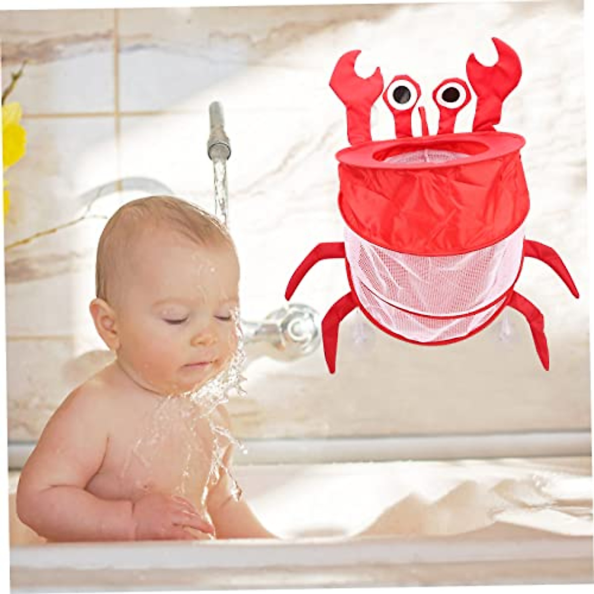 Kisangel Bathtub Toy Storage Animal Shape Folding Bedroom Hanging Bag Bath Toy Holder,Random Color