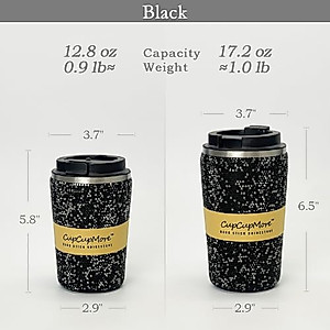 Cupcupmore 12 oz Bling Black Rhinestone Stainless Steel Coffee Tumbler,Shiny Travel Insulated Coffee Mug with Lid, Reusable Spill Proof Coffee Cup,Portable Thermal Mug for Hot and Cold