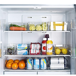 2 Pcs Clear Long Plastic Soda Can Dispenser Storage Organizer Container Bin for Refrigerator,Countertop,Cabinets,Pantry,Hold Up To 9 Standard Size (11oz) Cans