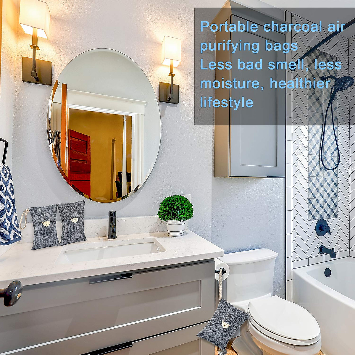 LighSele 15 Pack Charcoal Bags Odor Absorber, Bamboo Charcoal Air Purifying Bag, Nature Fresh Charcoal Air Purifier Bags for Home Shoes Pet Car Closet Fridge, Eco-Friendly & Chemical Free (15x100g)